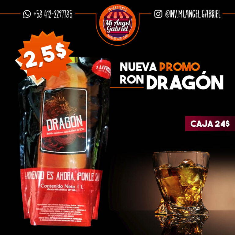 Nuevo Ron Dragón de 1 litro - detoditonline.com